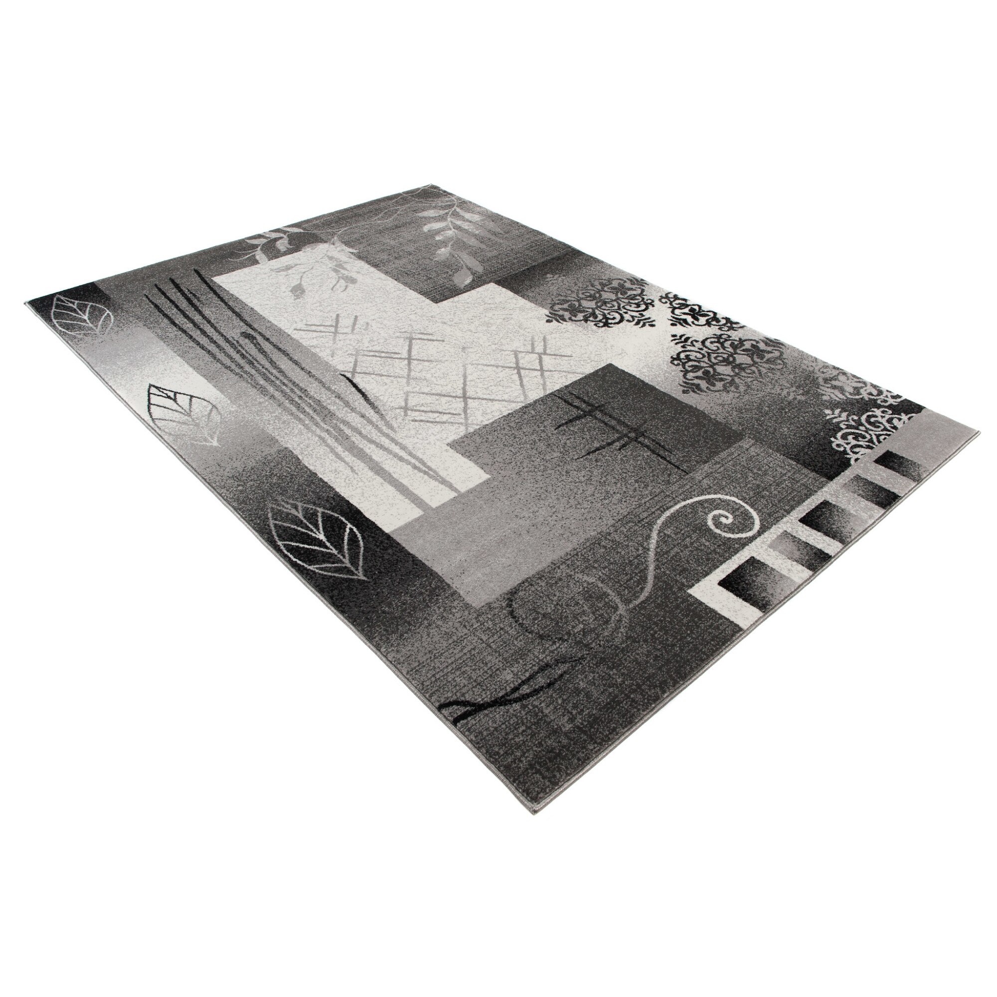 Covor Tango Modern Patchwork Abstract Chemex L815A BOT gri 160x220 ...