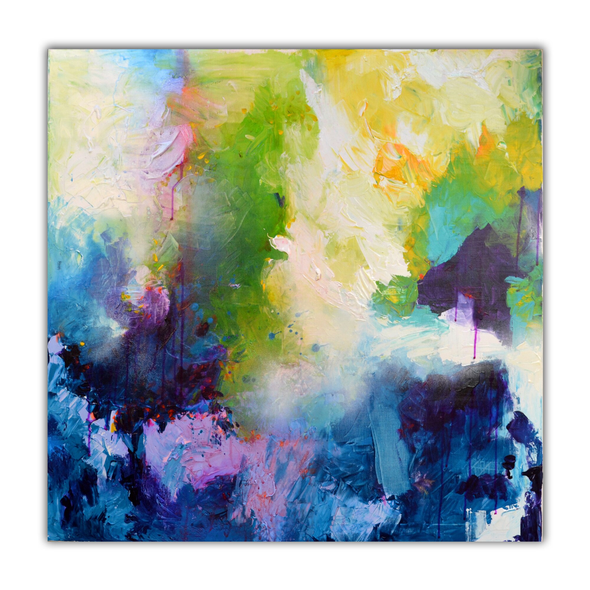 Tablou abstract pictat manual, original, pictura mare, patrata ...