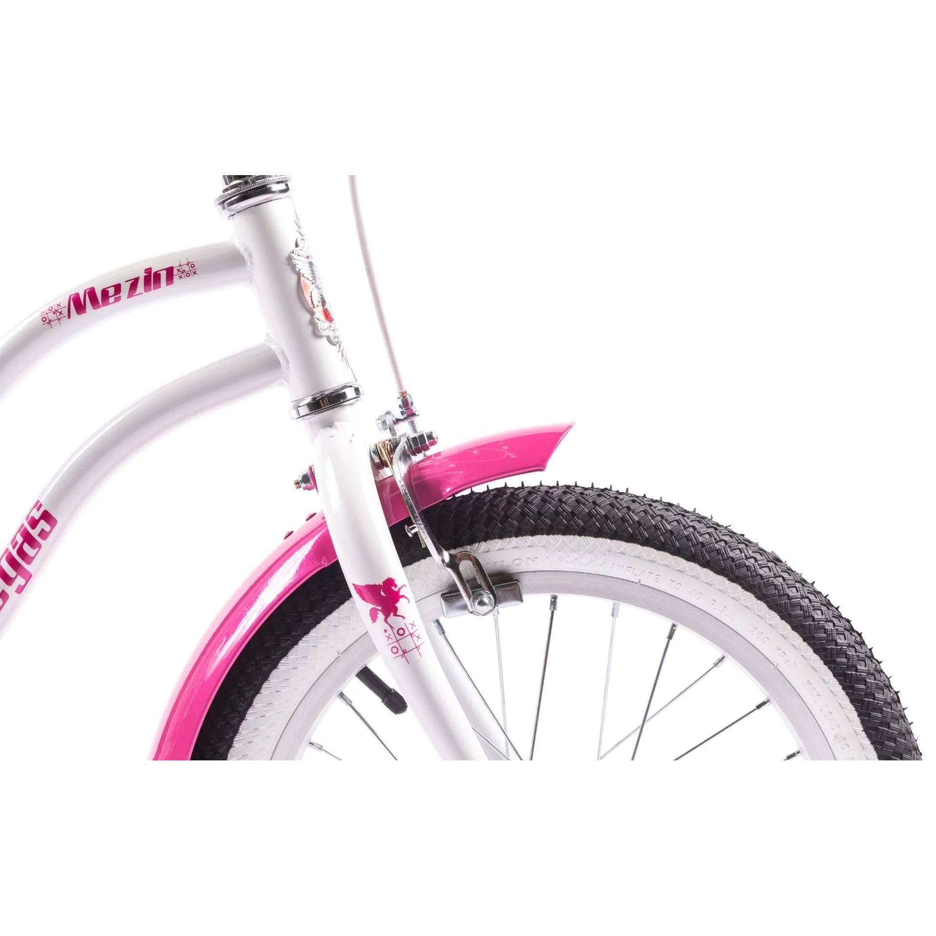 Bicicleta Pegas cu roti ajutatoare - Mezin, alb cu mov - eMAG.ro