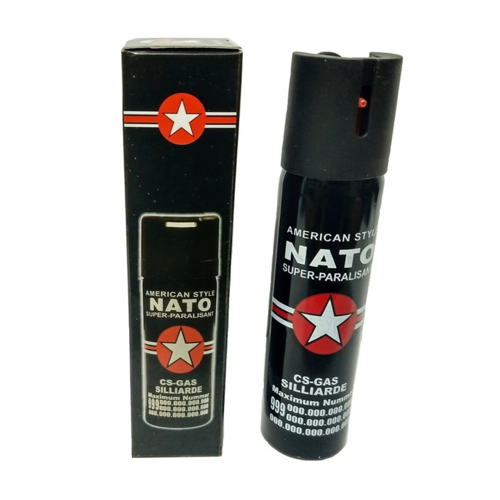 Spray paralizant NATO, propulsie jet, 90 ml, negru - eMAG.ro