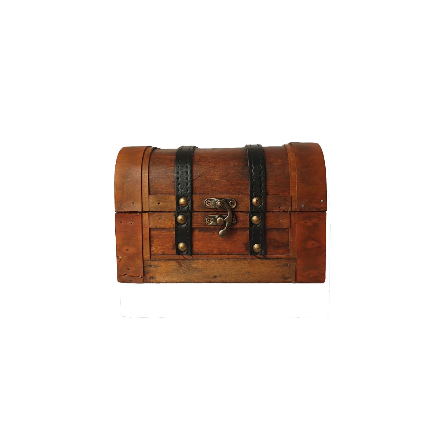 Cufar, antichizat, decor, detalii din piele, 18x12x12 - eMAG.ro