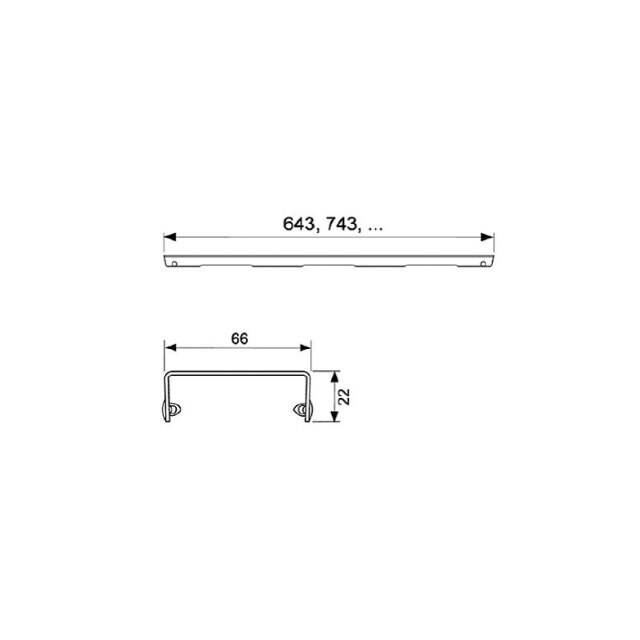 Дизайнерска решетка Tece basic, полирана неръждаема стомана за десен ...