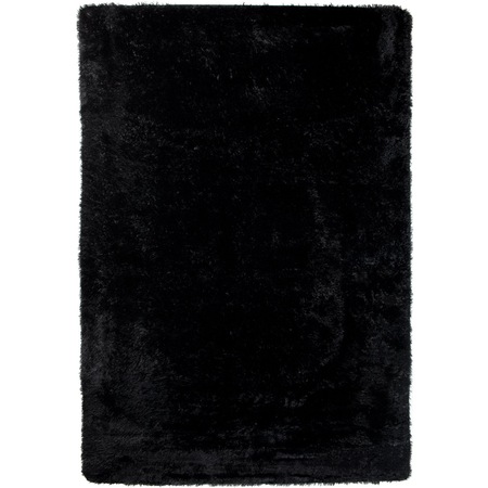 Covor Silk Modern Fluffy Plain Non Slip Chemex negru 80x150 - eMAG.ro