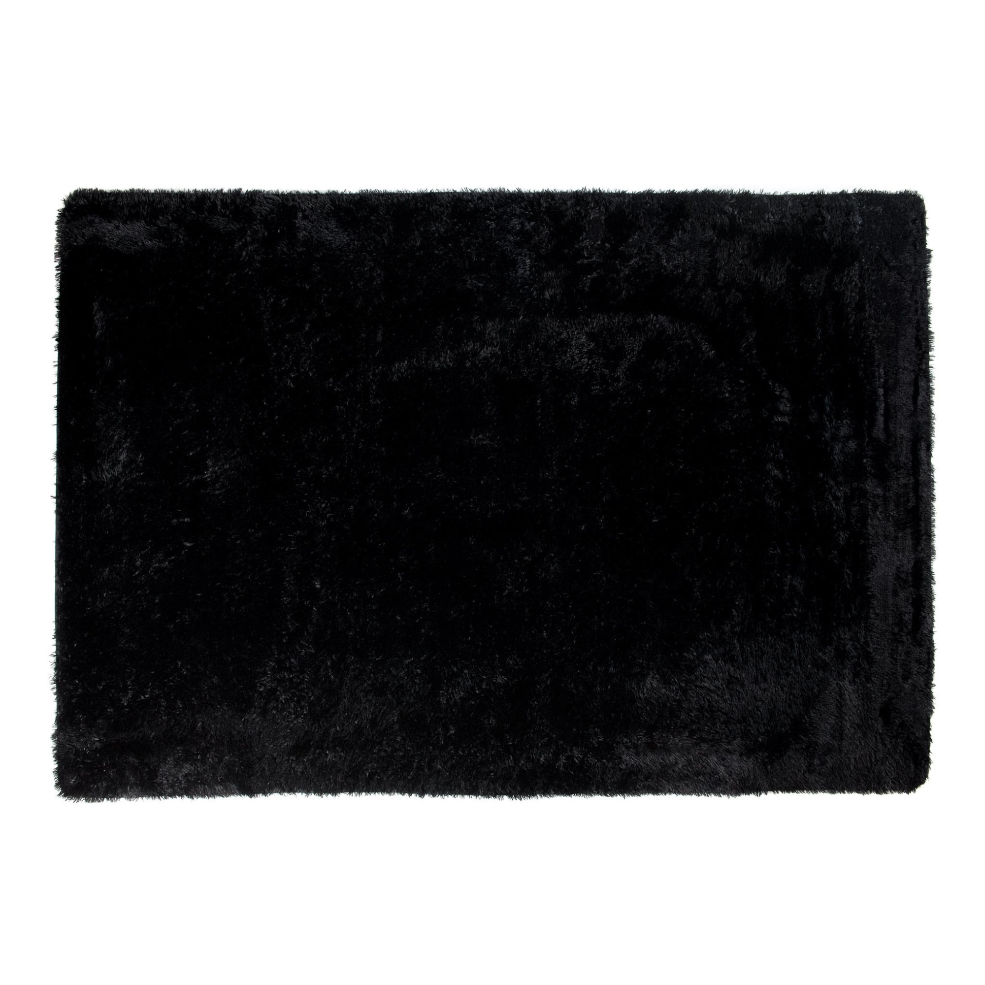 Covor Silk Modern Fluffy Plain Non Slip Chemex negru 80x150 - eMAG.ro