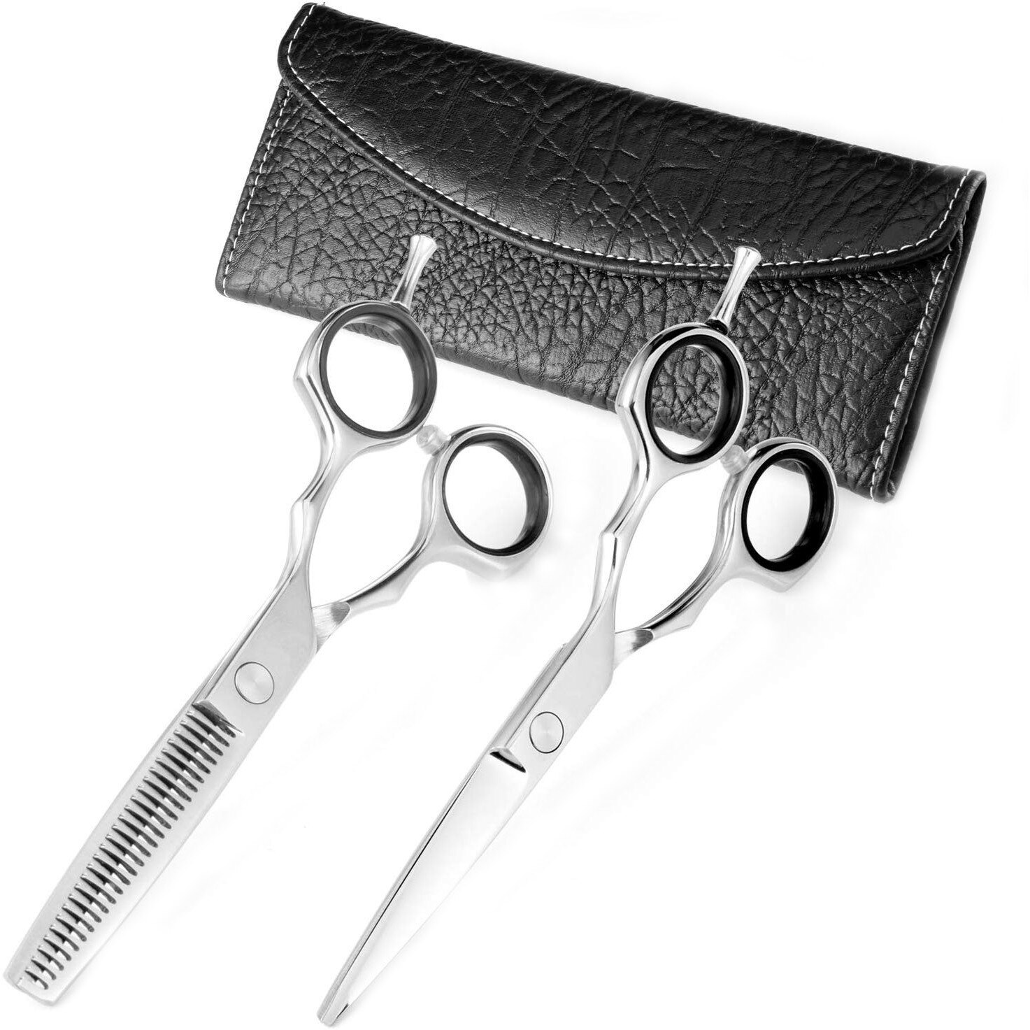 Set foarfece de tuns si filat Lila Rossa Ancara marime 6" gri cu geanta ...