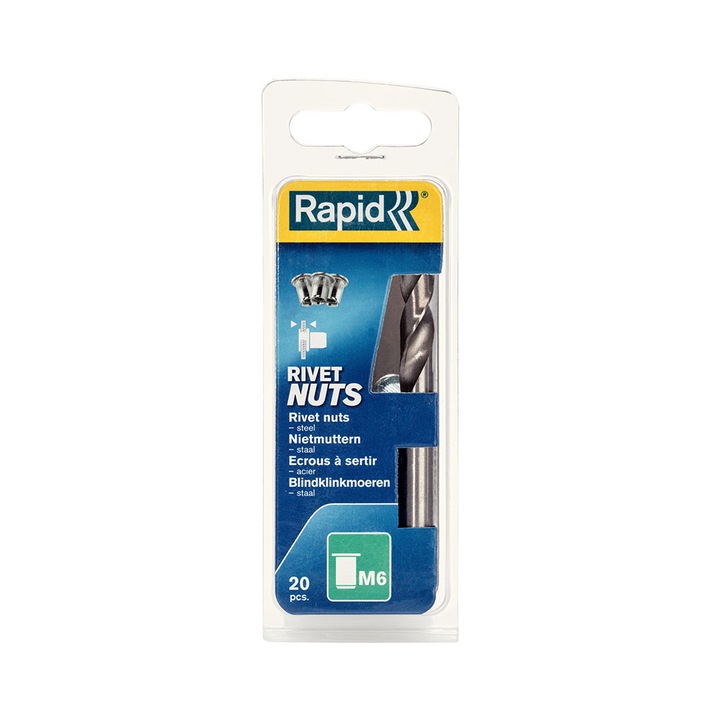 Piulite Nit Tubulare cu filet interior Rapid M6, diametru 9mm, otel ...