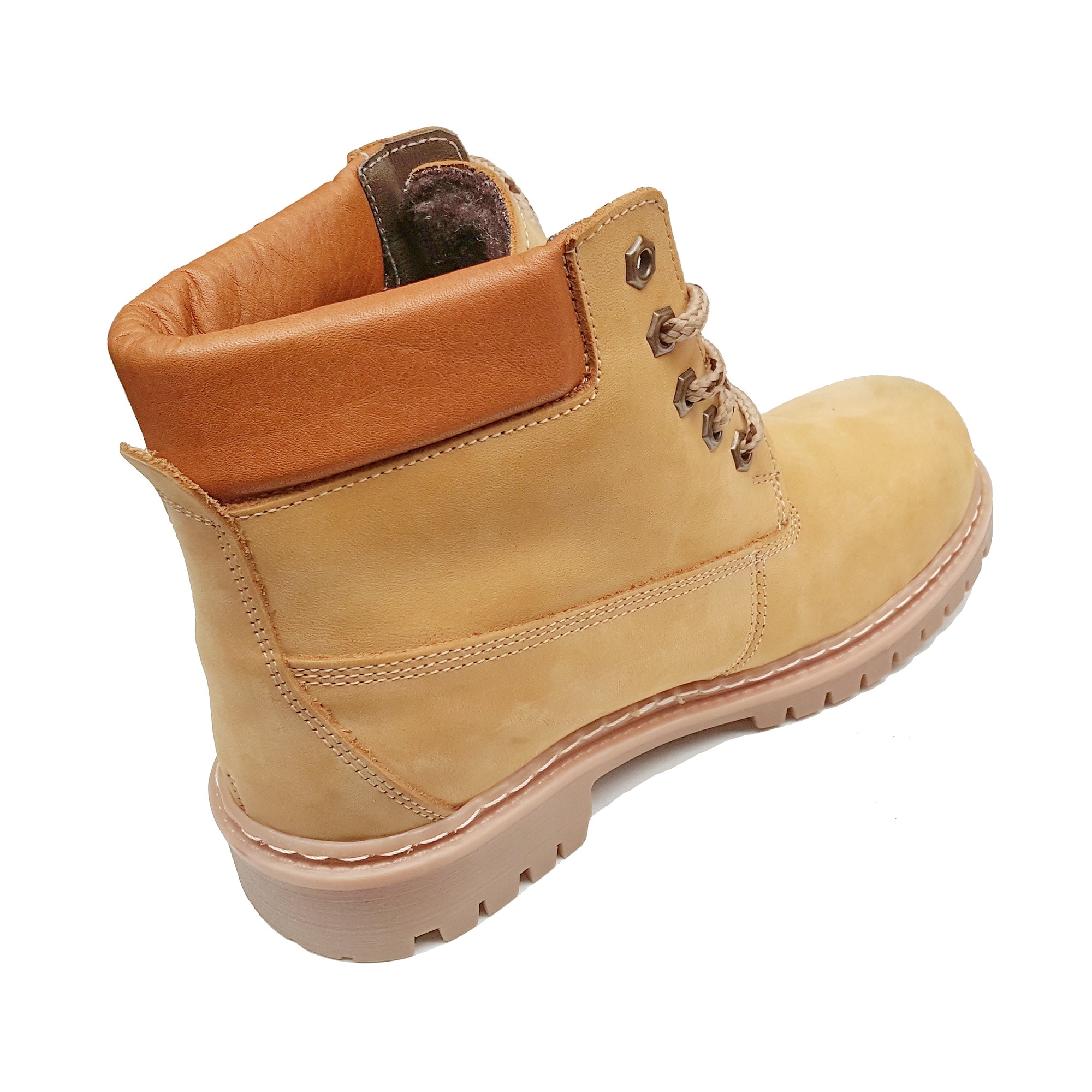 Bocanci din piele naturala cu siret, Delta, galben, 40 - eMAG.ro