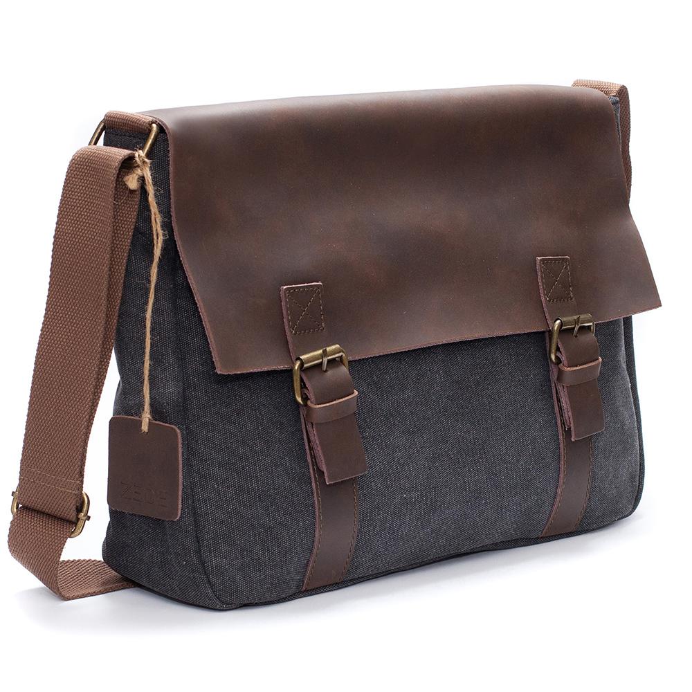 Geanta umar barbati din piele naturala Vitalis, Negru - eMAG.ro