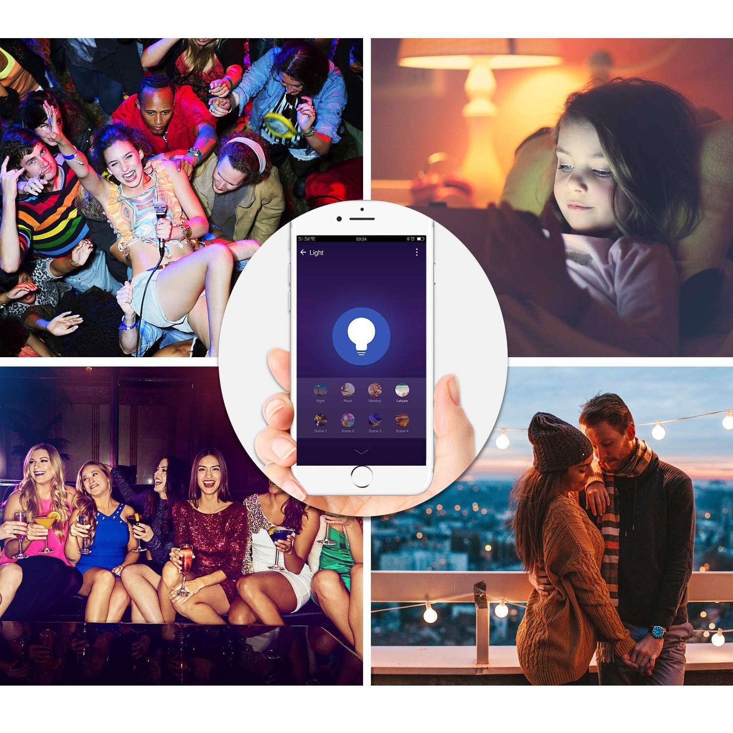 Bec Inteligent LED RGB+W Gosund, 8W, 800lm, 2700K, E27, Smart Bulb WB4 - eMAG.ro