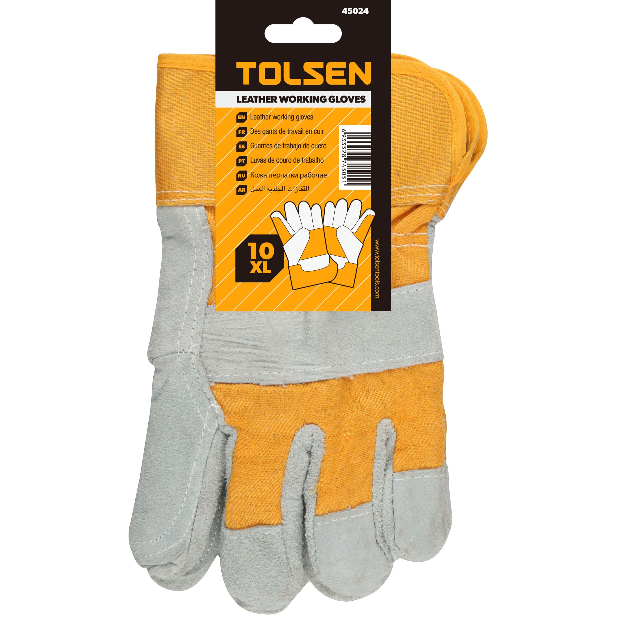 Manusi de lucru din piele 10 (XL), Tolsen - eMAG.ro