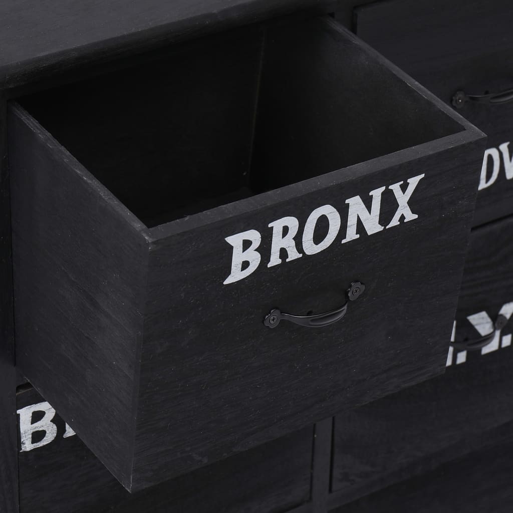 Comoda cu sertare, vidaXL, 60 x 30 x 75 cm, Negru, Lemn si MDF - eMAG.ro