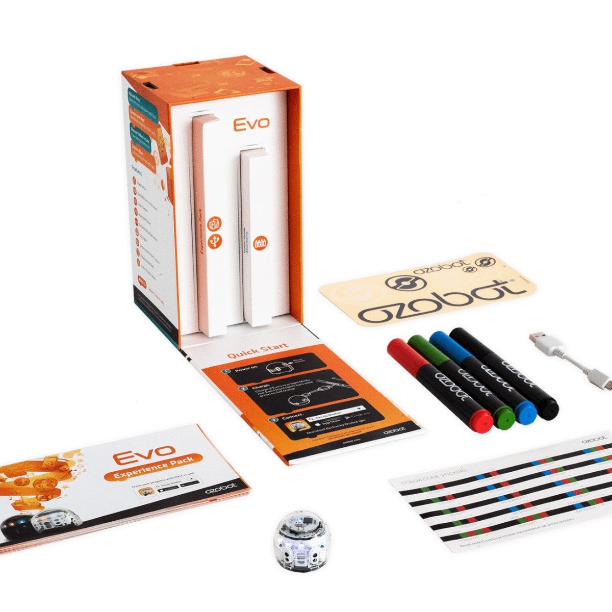 Robot inteligent, Ozobot Evo smart mini robot - Crystal White, Starter ...