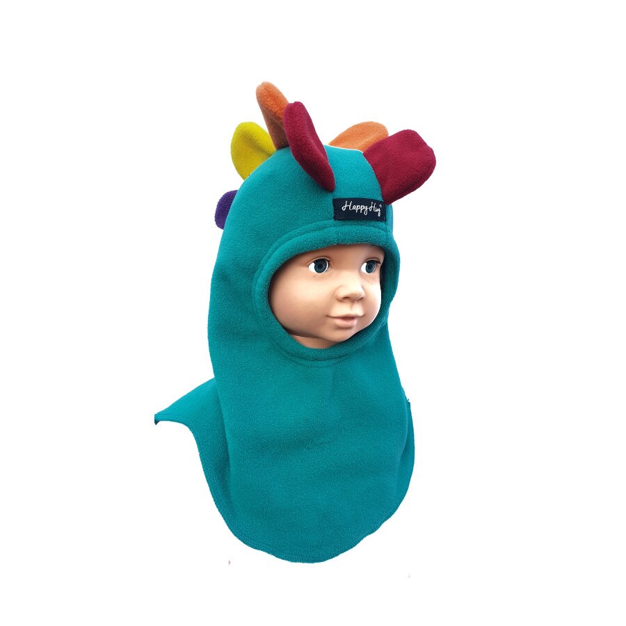 Cagula copii, Happy Hug, turcoaz, polar, multicolor, 1-12 luni - eMAG.ro