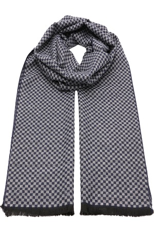 Fular pentru barbati, in carouri mici, din viscoza B030BE Albastru ...