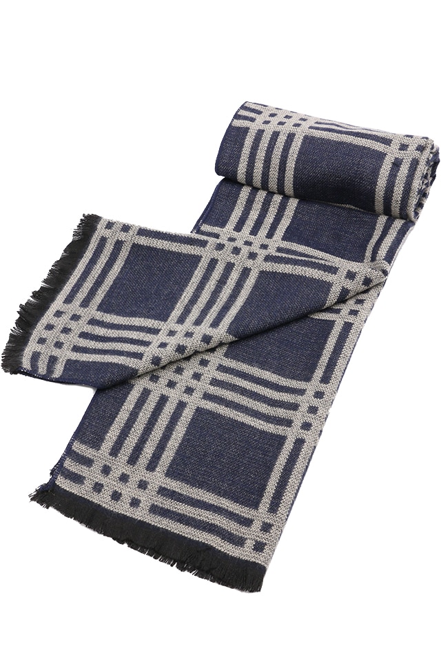 Fular pentru barbati, cu imprimeu carourii, din viscoza B027CE Maro ...