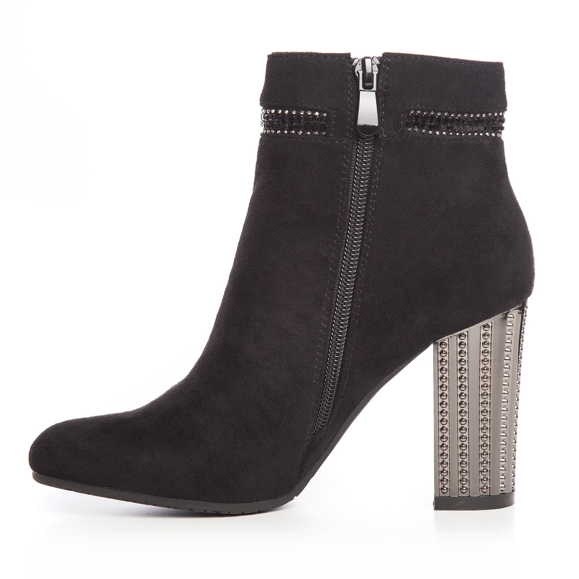 Botine negre cu toc comod si petricele Marimea 39 - eMAG.ro