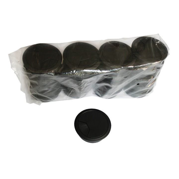 Trecere cabluri rotunda, neagra, plastic, Ø60 mm, set 20 buc - eMAG.ro