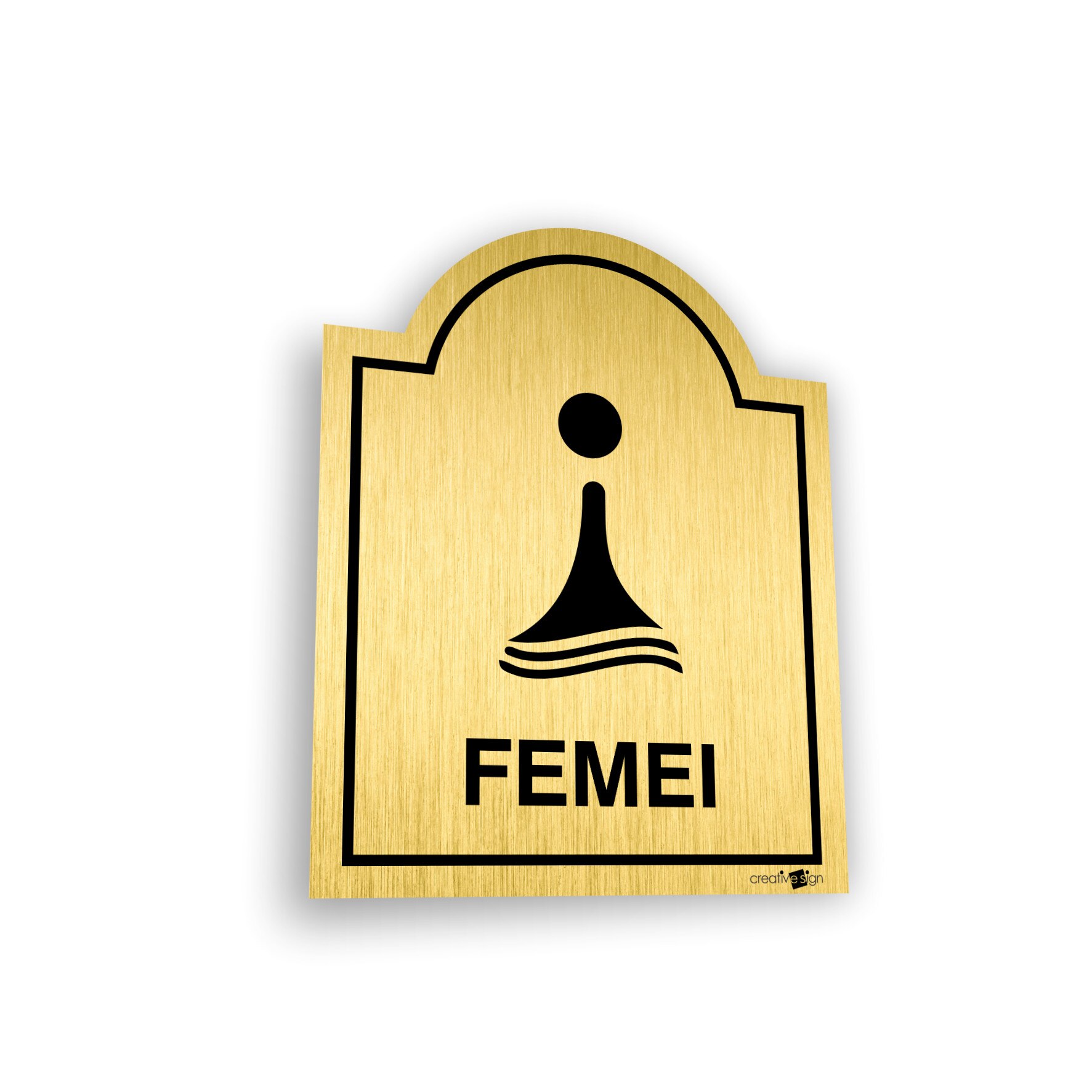 Indicator Toaleta Femei, auriu, ABS gravat, 10x8 cm - eMAG.ro