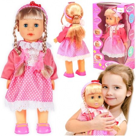 Papusa interactiva pentru copii Malplay Belinda, cu parul lung si blond ...