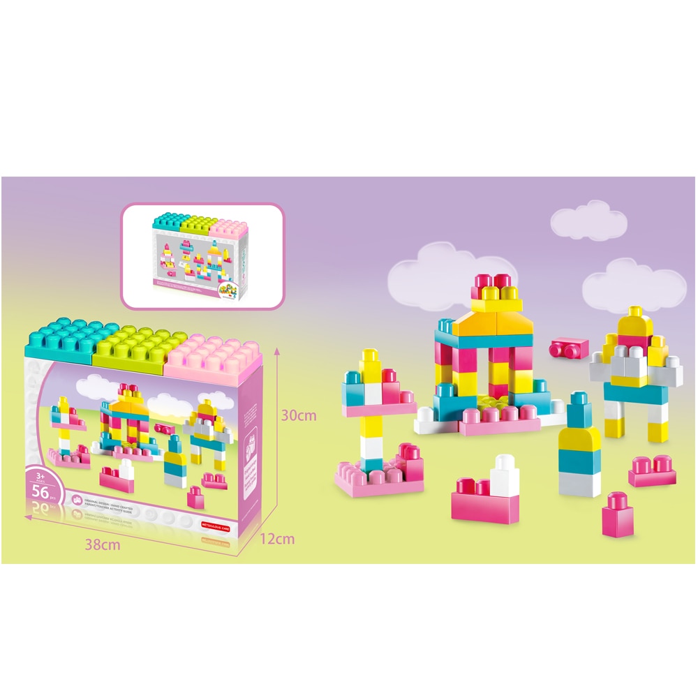 Set joc de constructie din cuburi pentru copii, 56 piese, L16-9 - eMAG.ro