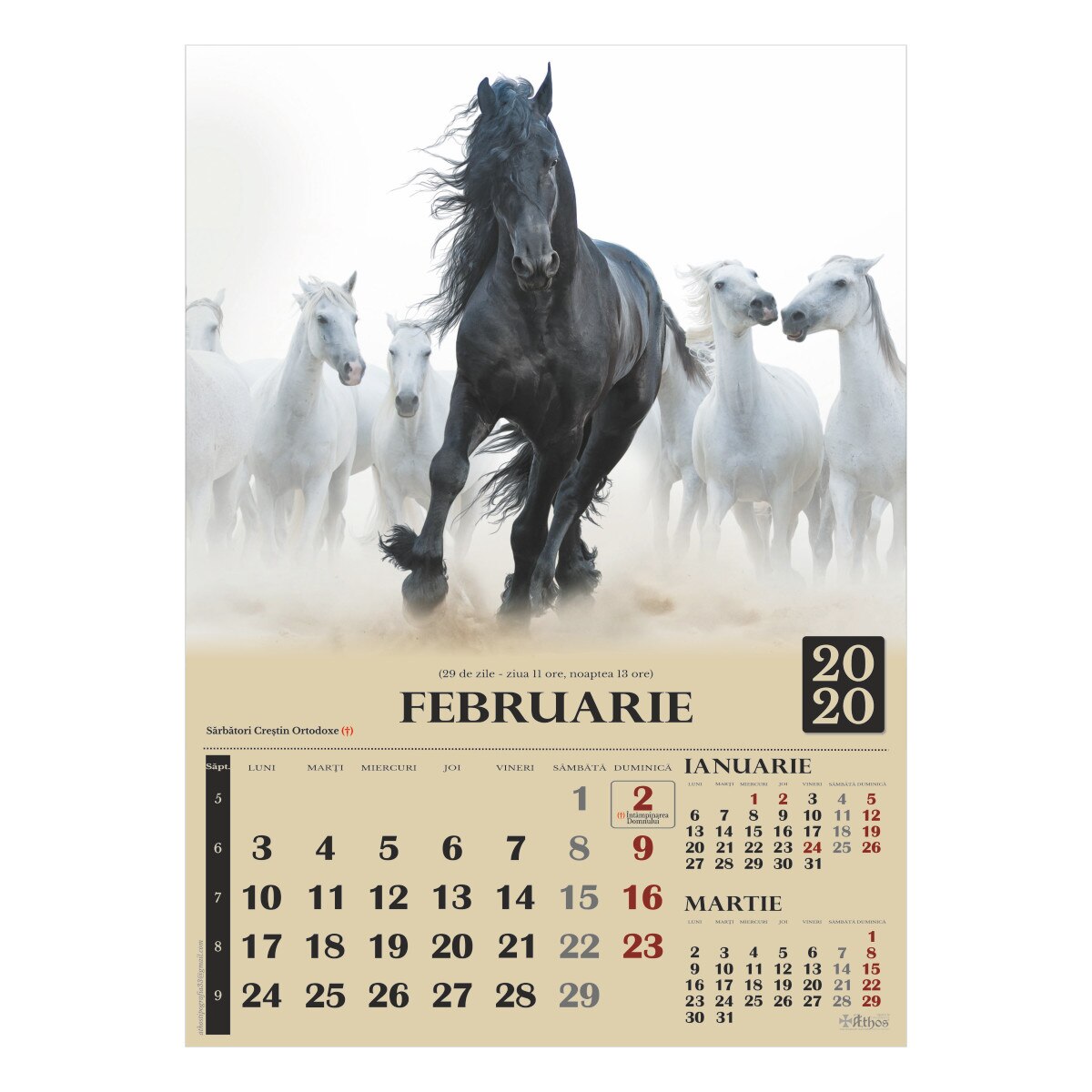 Set 200 Calendare de perete 2020 CAI 1, Athos, format A3, 13 file - eMAG.ro