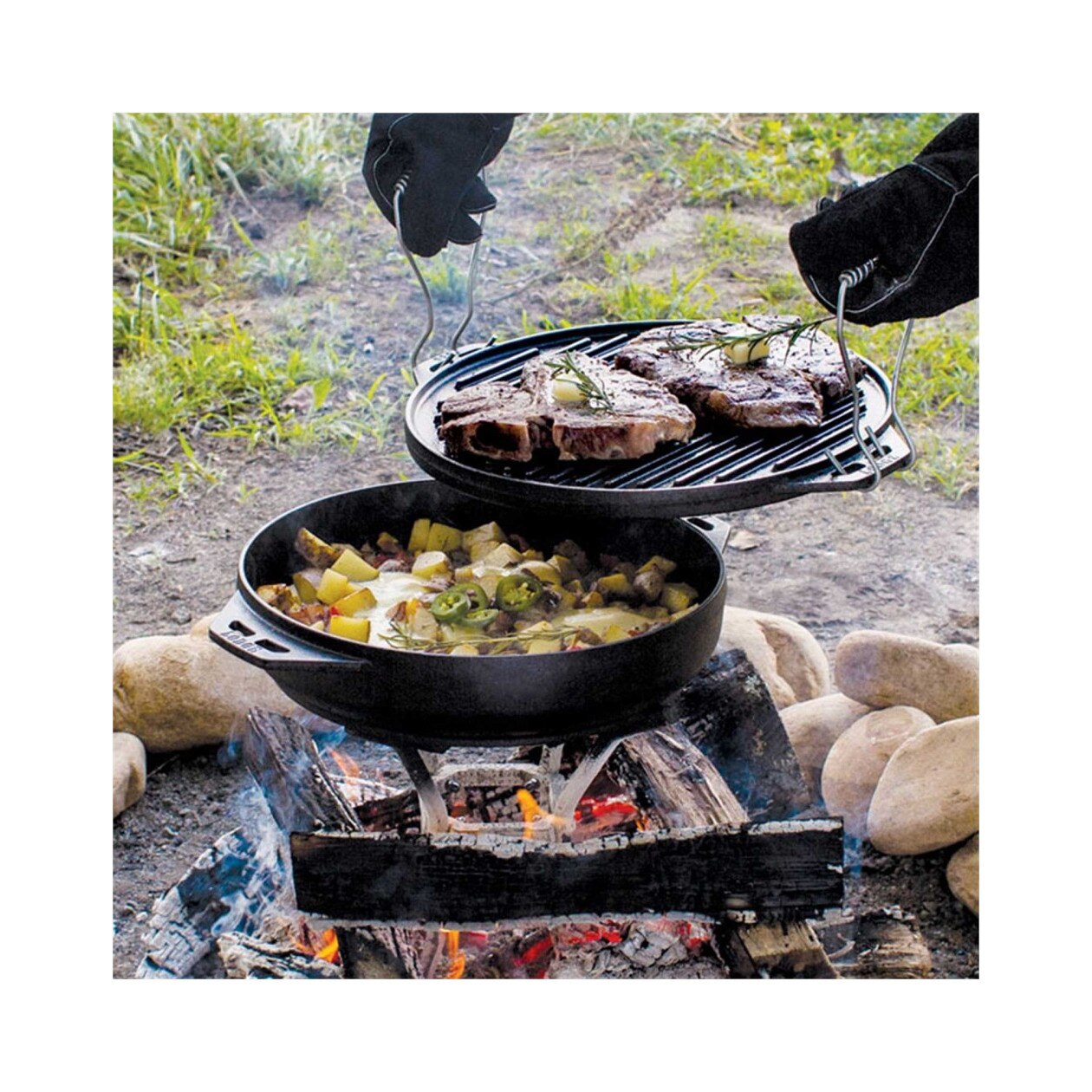 Многофункционална чугунена кана Lodge Cook-It-All 35,5 см 6,5 литра L ...