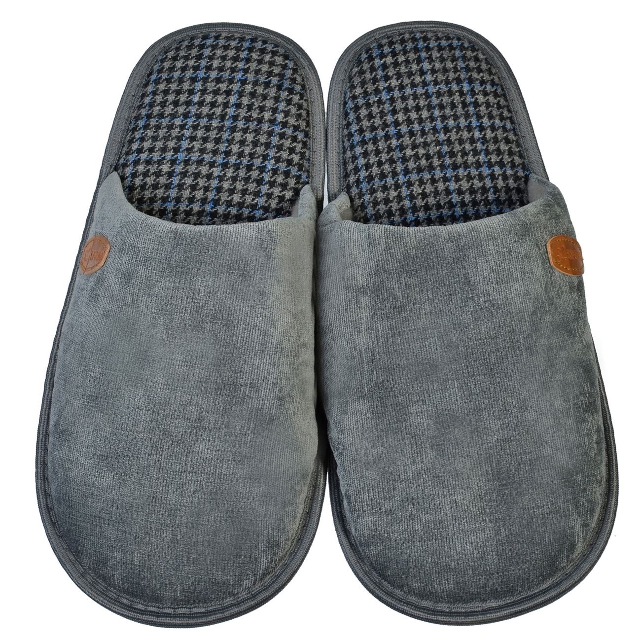 Papuci de casa, Zola®, pentru barbati, gri, cu talpa zig-zag - eMAG.ro