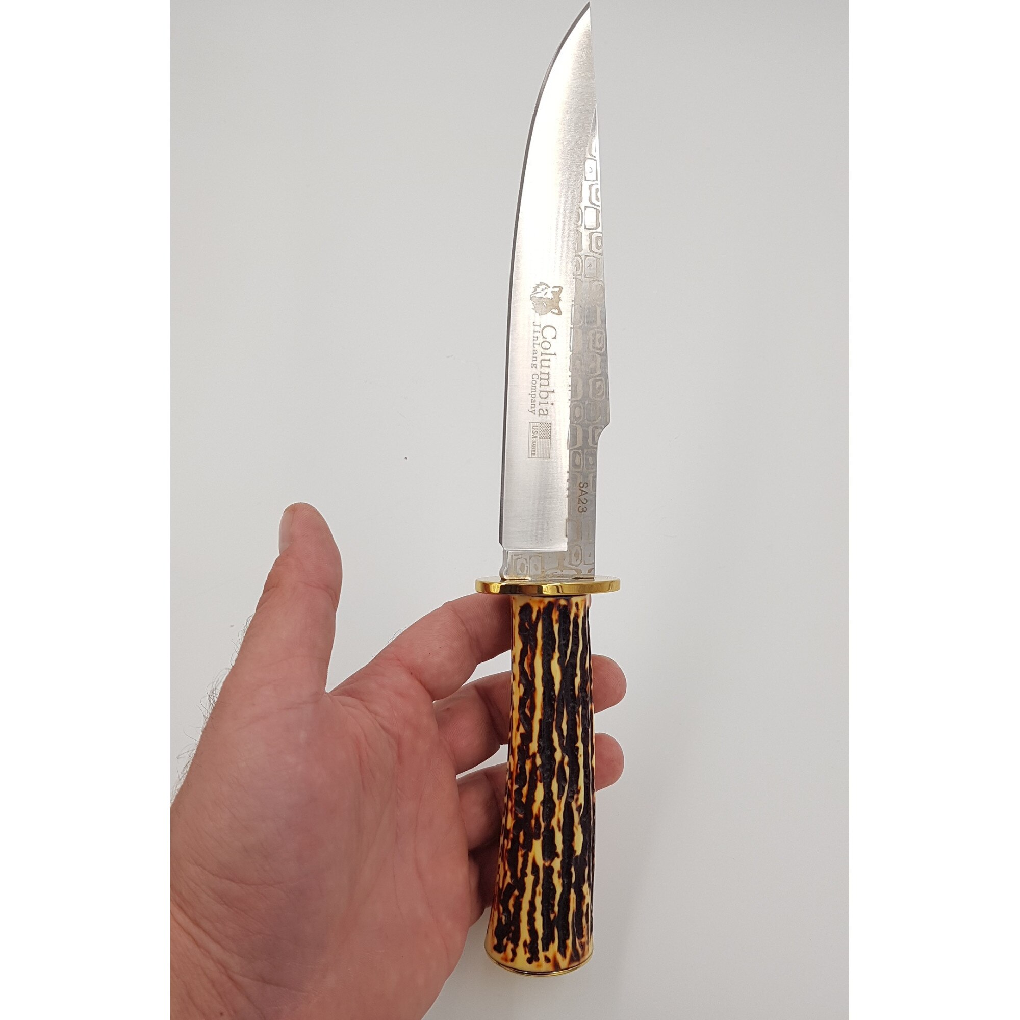 Cutit vanatoare Columbia 31 cm, maner imitatie os, husa - eMAG.ro