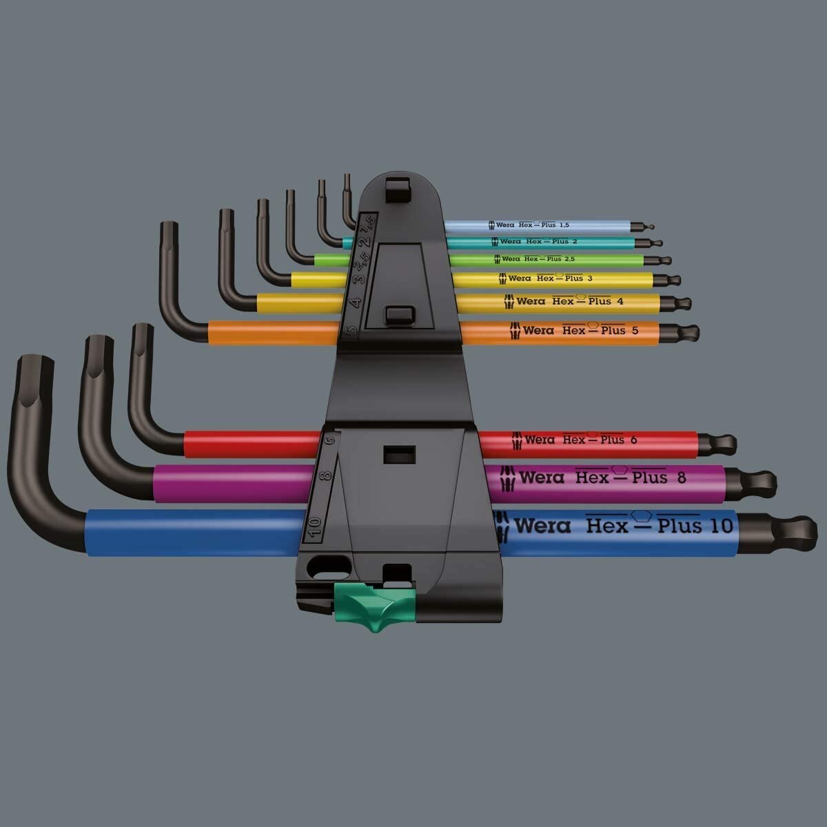 Set chei imbus multicolore cu cap sferic, WERA Hex-Plus, 9 piese - eMAG.ro