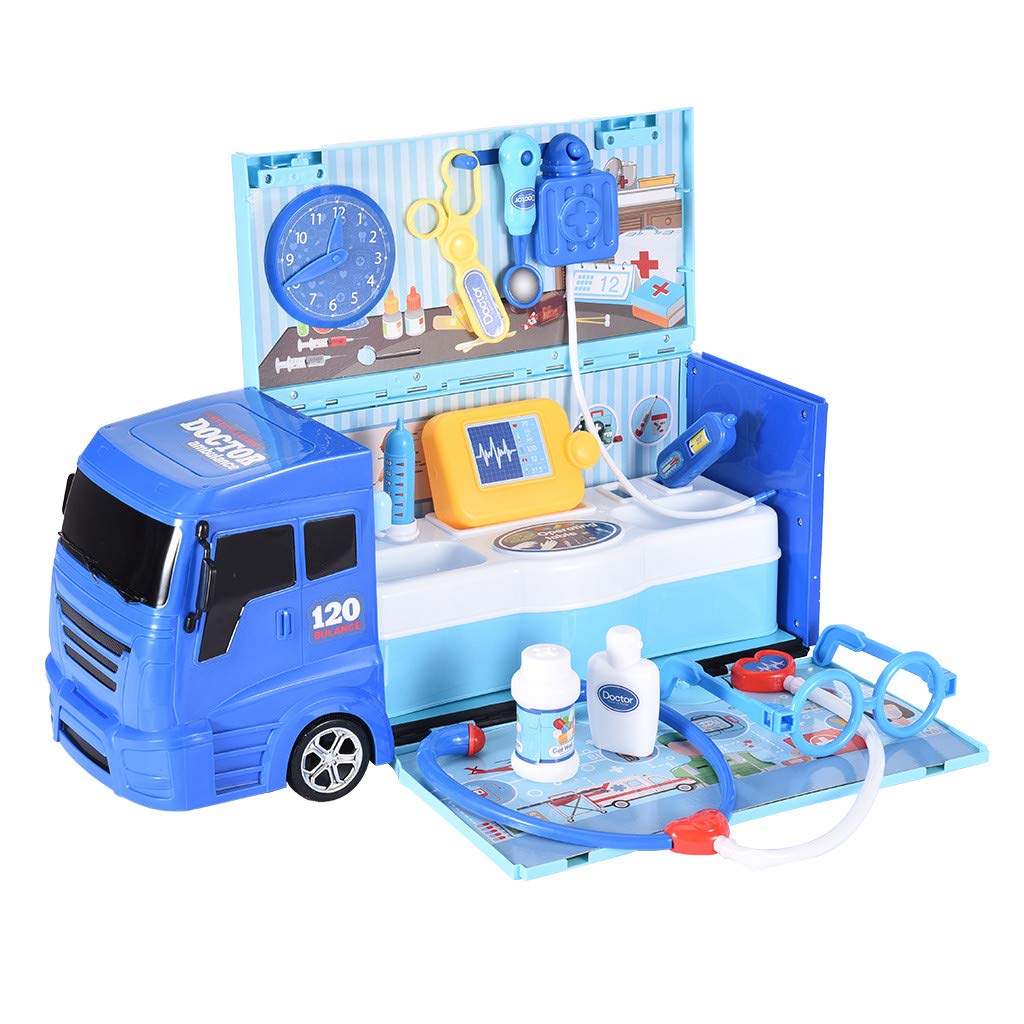 Jucarie Ambulanta medicala S.O.S Camion 2 in 1, Set interventie 32 ...