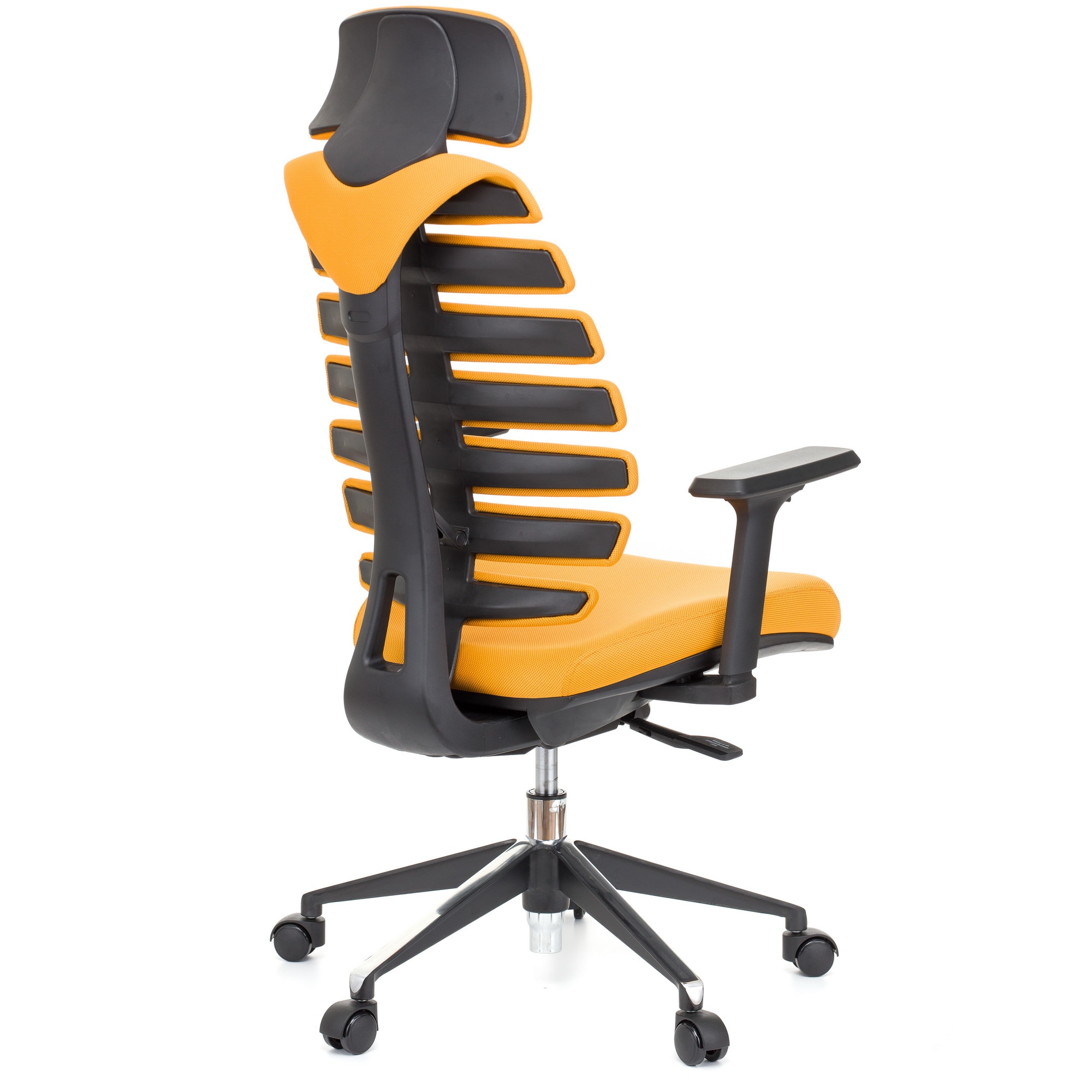 Scaun ergonomic QMOBILI ERGO LINE HI Galben, stofa, tetiera, sezut ...