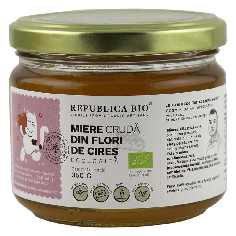 Miere Cruda din Flori de Cires Bio 350gr Republica Bio - eMAG.ro