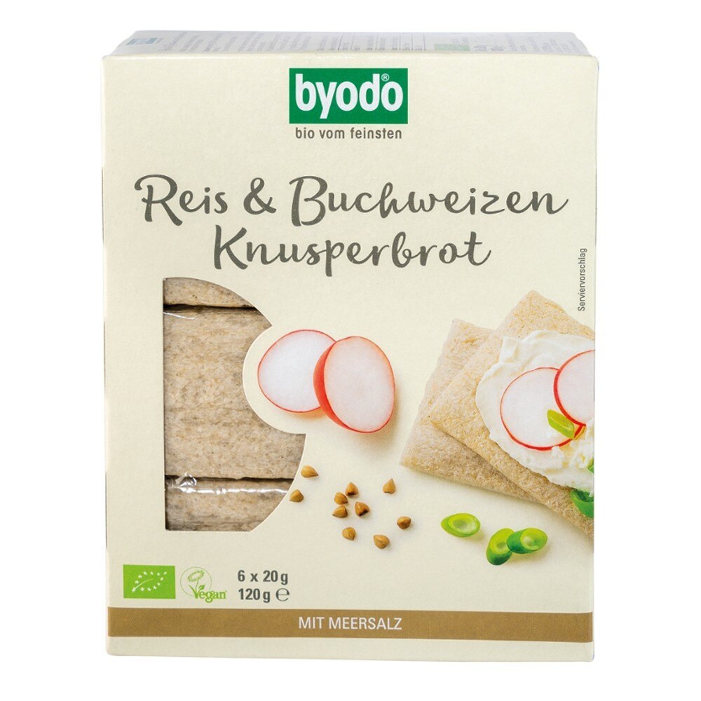 Paine crocanta cu orez si hrisca, fara gluten bio, 120g, Byodo - eMAG.ro