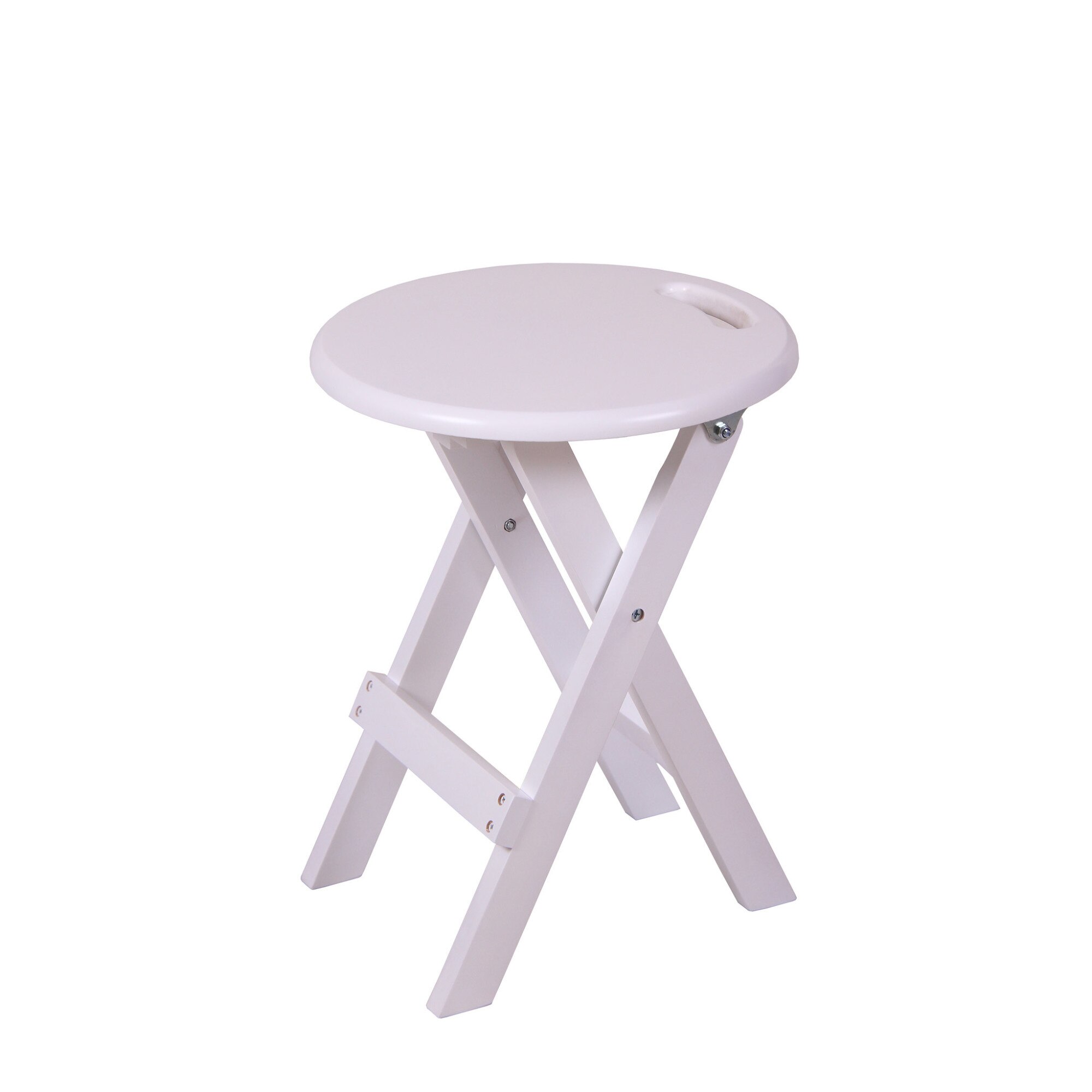 Set 2 taburete pliabile Clever, Lemn, White - eMAG.ro