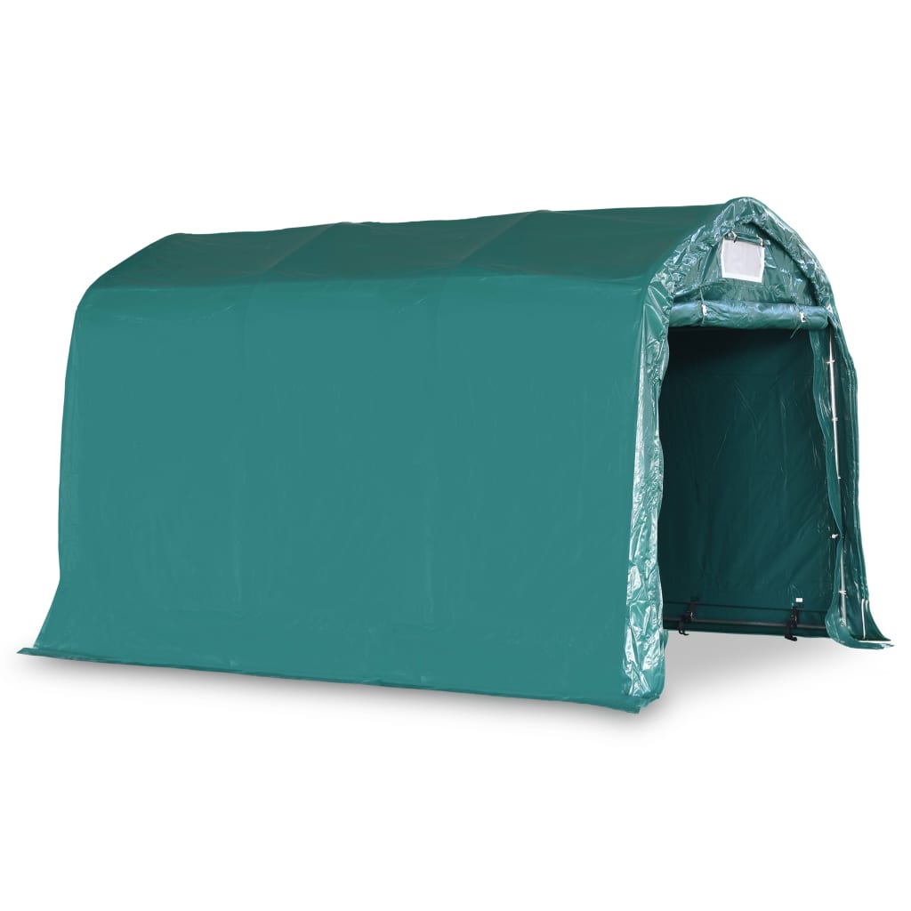 Cort de garaj vidaXL, verde, 2,4 x 3,6 m, PVC, 59.29 kg - eMAG.ro