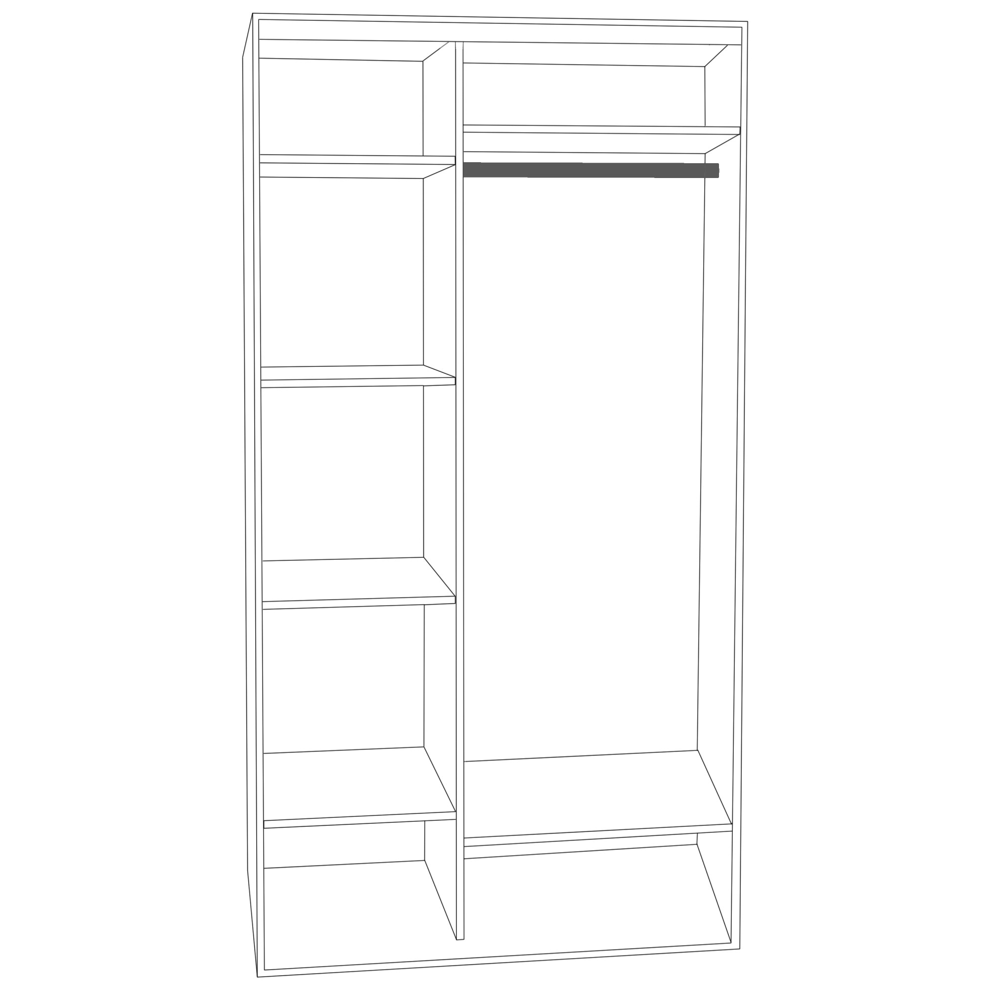 Dressing 2 USI PAL + Oglinda, 200x60x200cm, Wenge - eMAG.ro