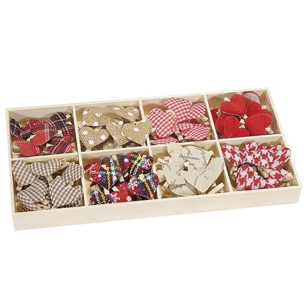 Set 96 decoratiuni Inimioare cu clema 3 cm - eMAG.ro