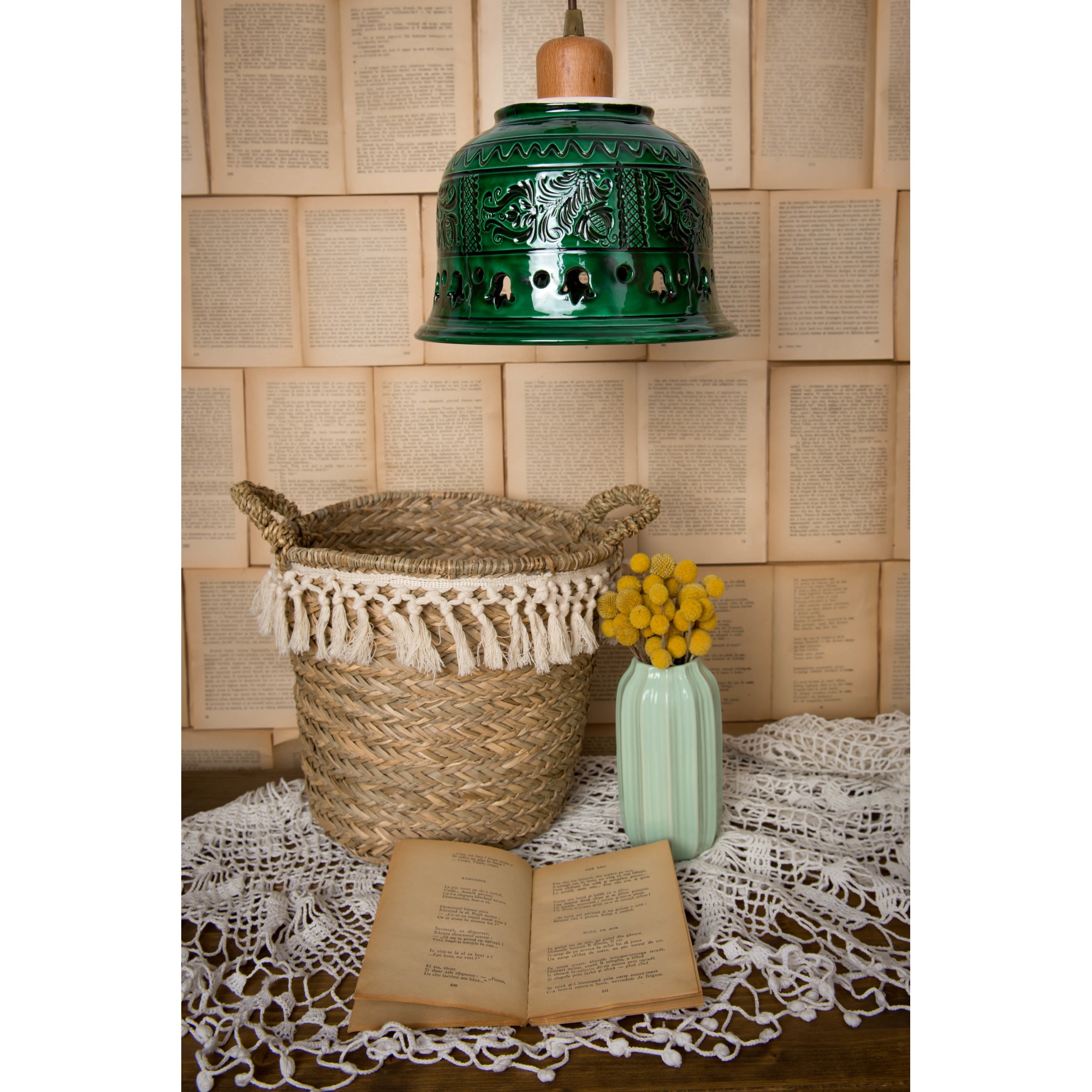 Pendul Deco Republic "Radacini - Laleaua" E27, 1x60W, ceramica ...
