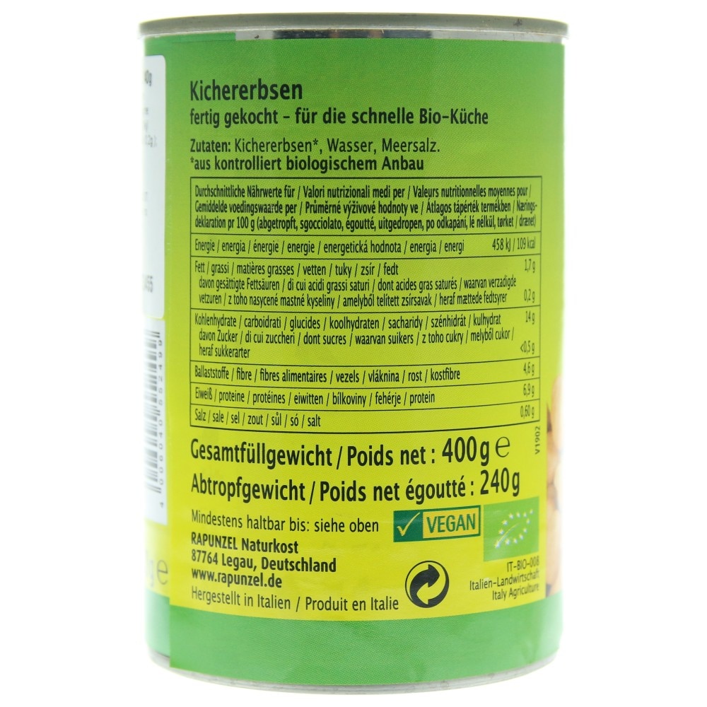 Naut la conserva bio, 400g, Rapunzel - eMAG.ro