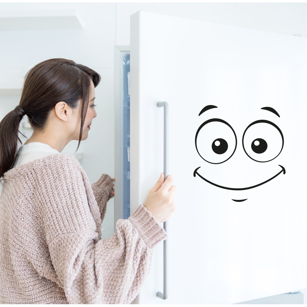 Sticker decorativ modern, Pentru bucatarie si frigider, fata zambitoare ...
