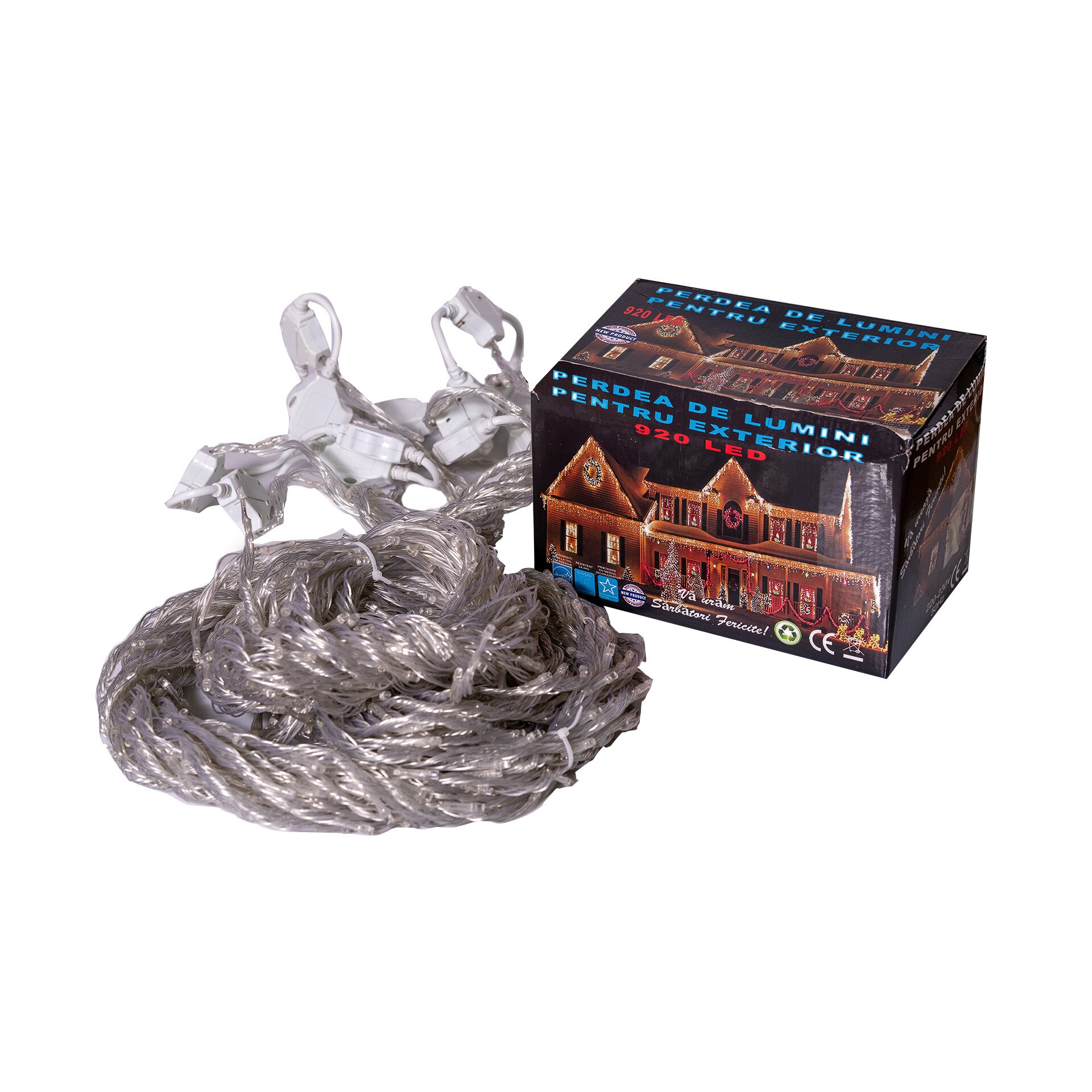 Perdea Lumini de exterior, 920 Led- Albastru 2.5m x 3m, Digitala- 25 ...