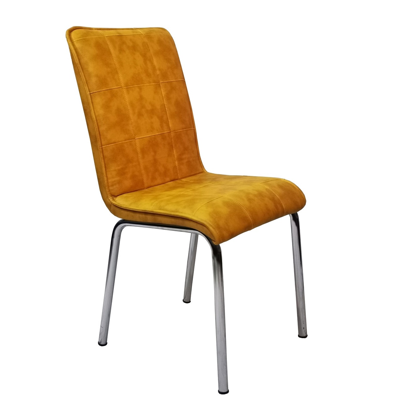 Set 4 scaune Pedli Almera tapitate piele ecologica galbene inaltime ...