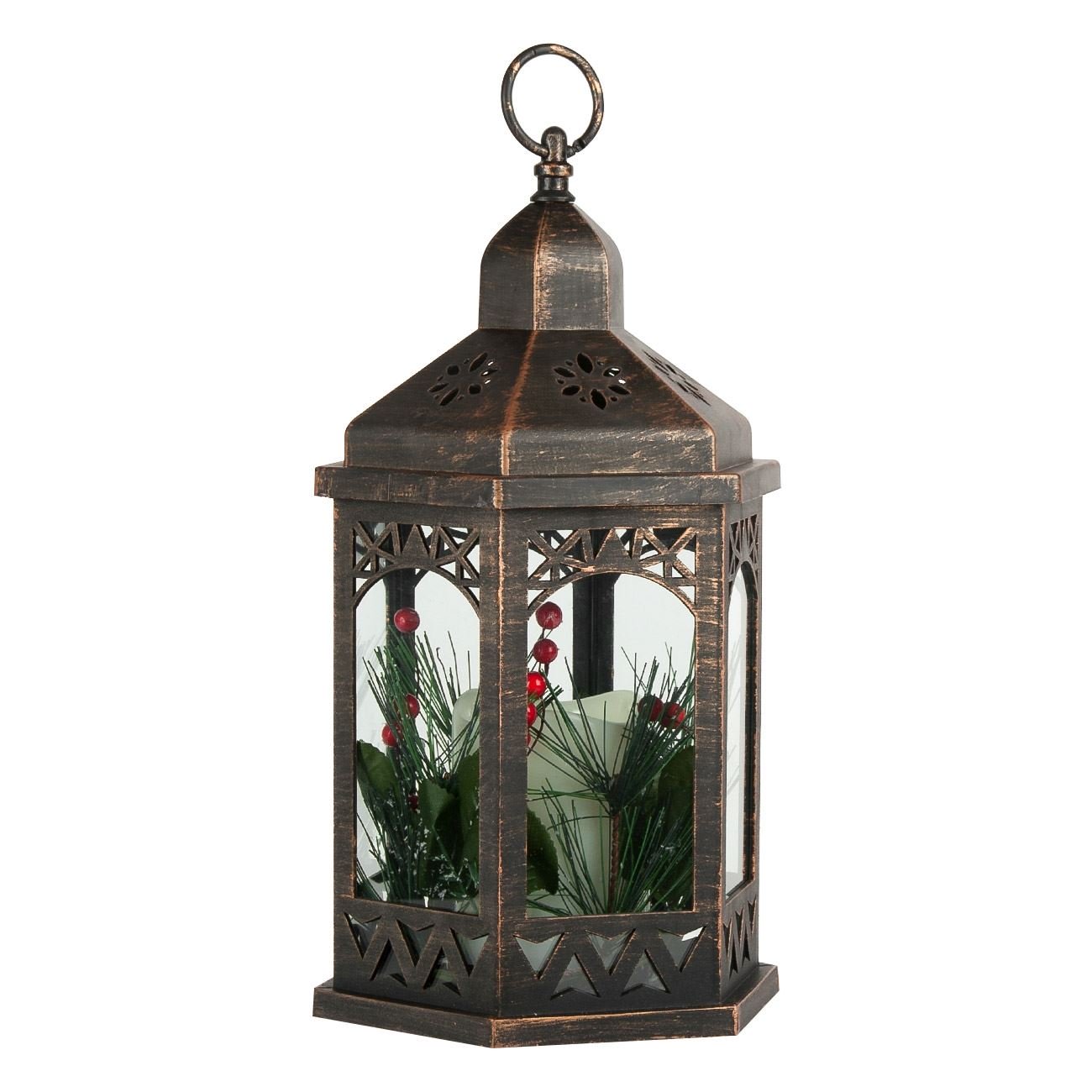 Felinar decorativ, model cu LED, 35 cm, bronz - eMAG.ro