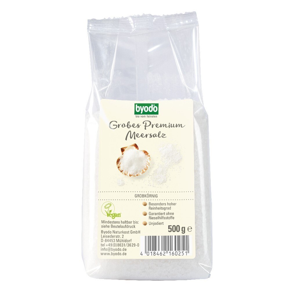 Sare de mare neiodata grunjoasa, 500g, Byodo - eMAG.ro