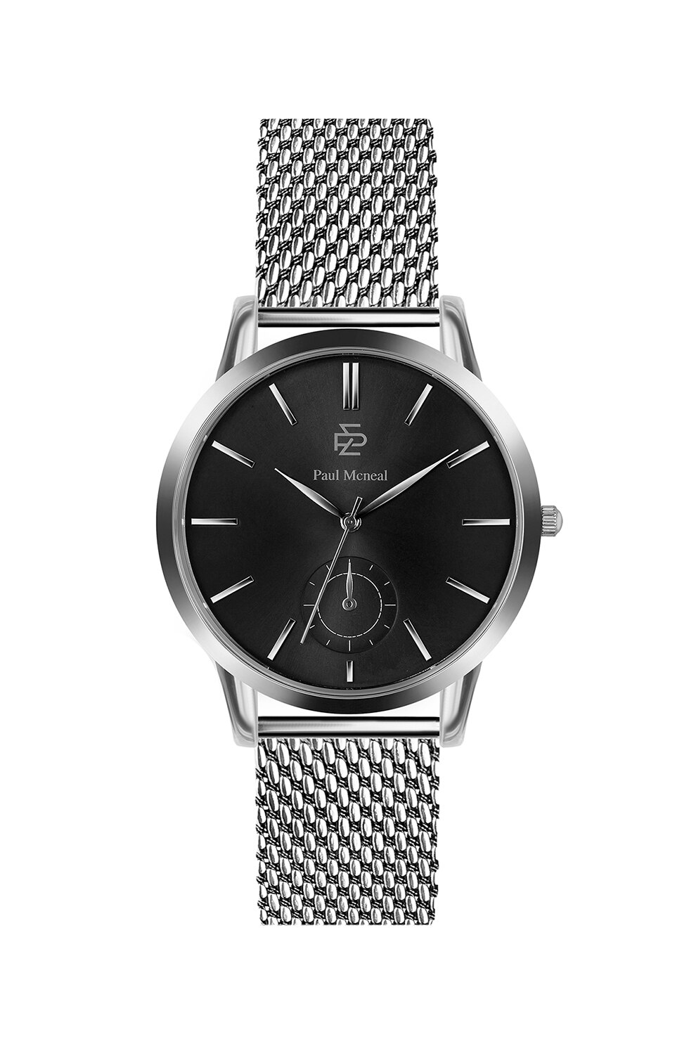 Paul McNeal, Часовник и кожена гривна, Сребрист / Черен - eMAG.bg