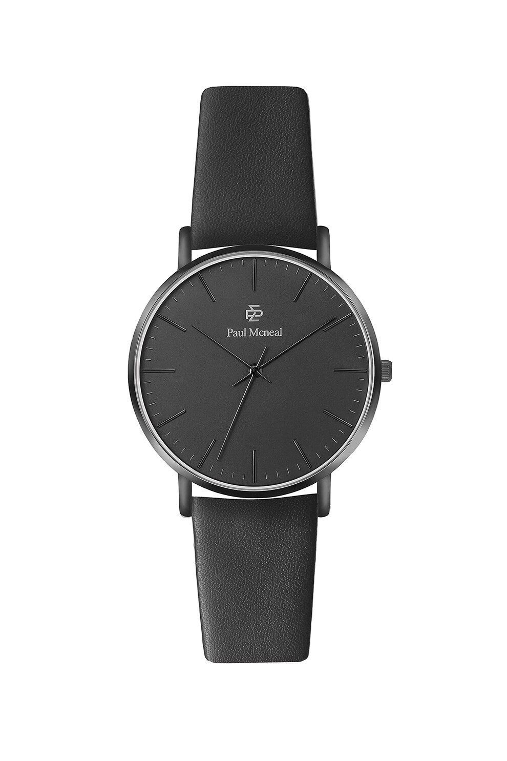 Paul McNeal, Аналогов часовник и кожена гривна, Черен - eMAG.bg