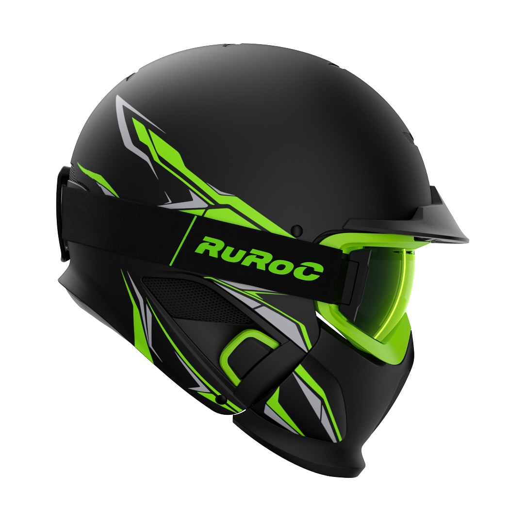 Casca Ruroc, model RG1-DX Chaos Viper, culoare negru verde, M/L - eMAG.ro