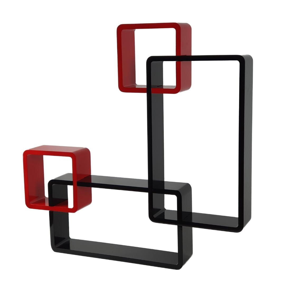 Set patru rafturi mdf vopsit rosu negru 2-57 - eMAG.ro