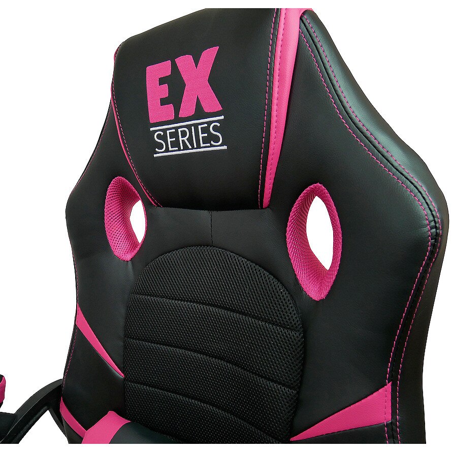 Scaun gaming, Model Ex Series, Zenga, Negru/Roz - eMAG.ro
