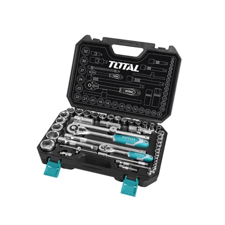 Trusa de chei tubulare, 1/2+1/4 cu antrenor, 44 piese, TOTAL ...